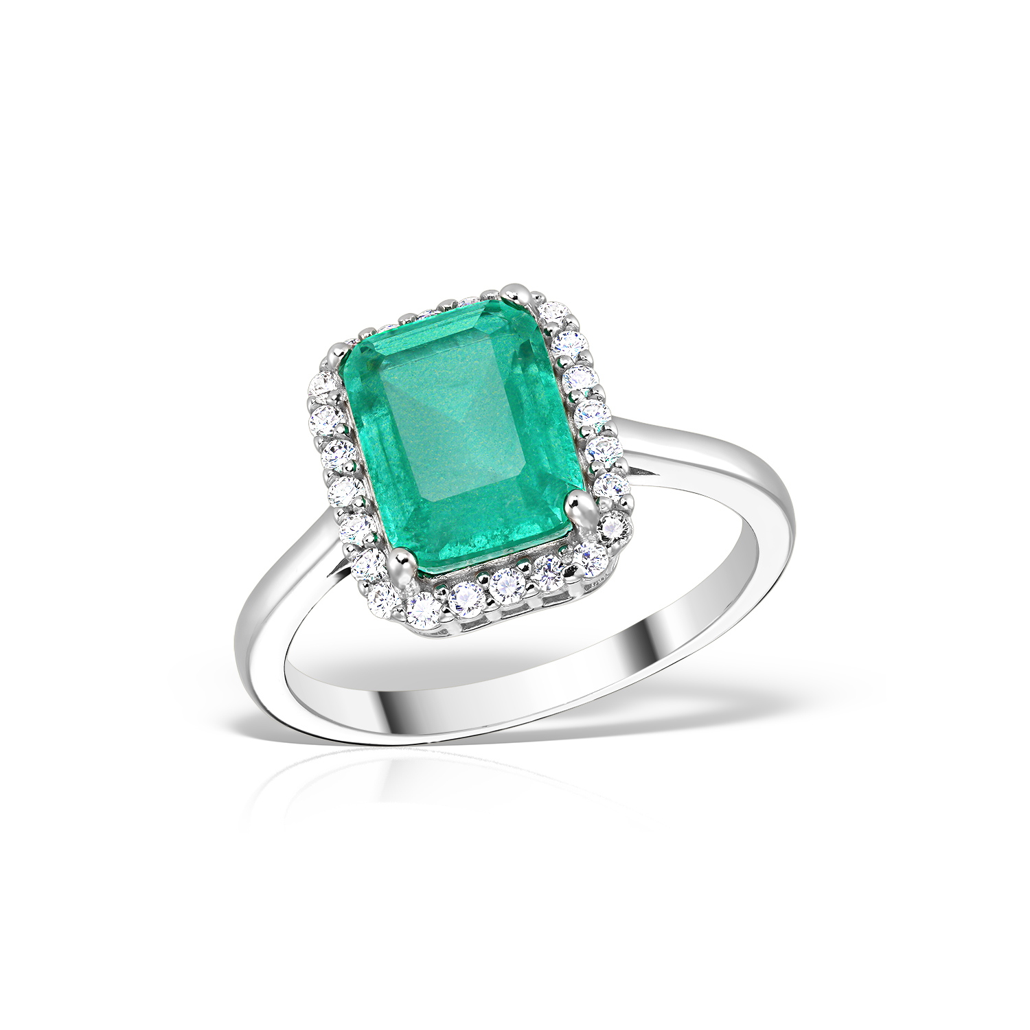 Inel cu piatra verde argint – onejewellery.ro